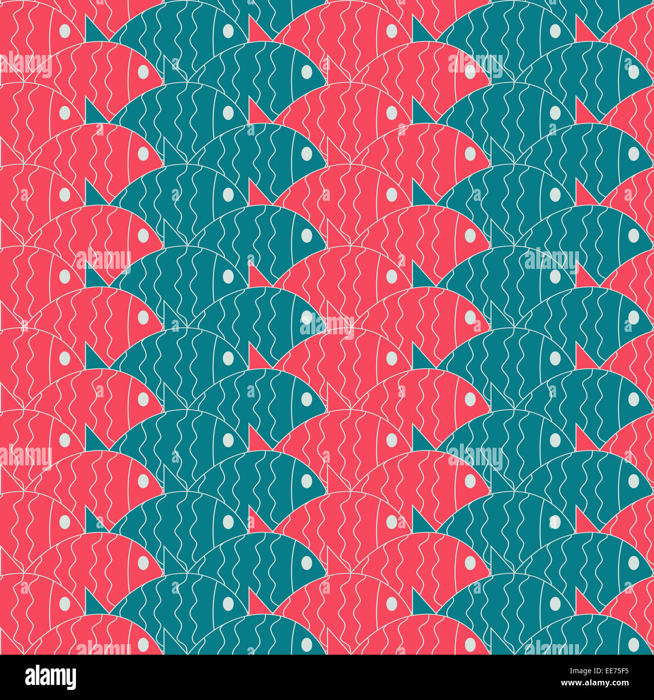 Seamless nautical pattern with fish Stock Photo - Alamy