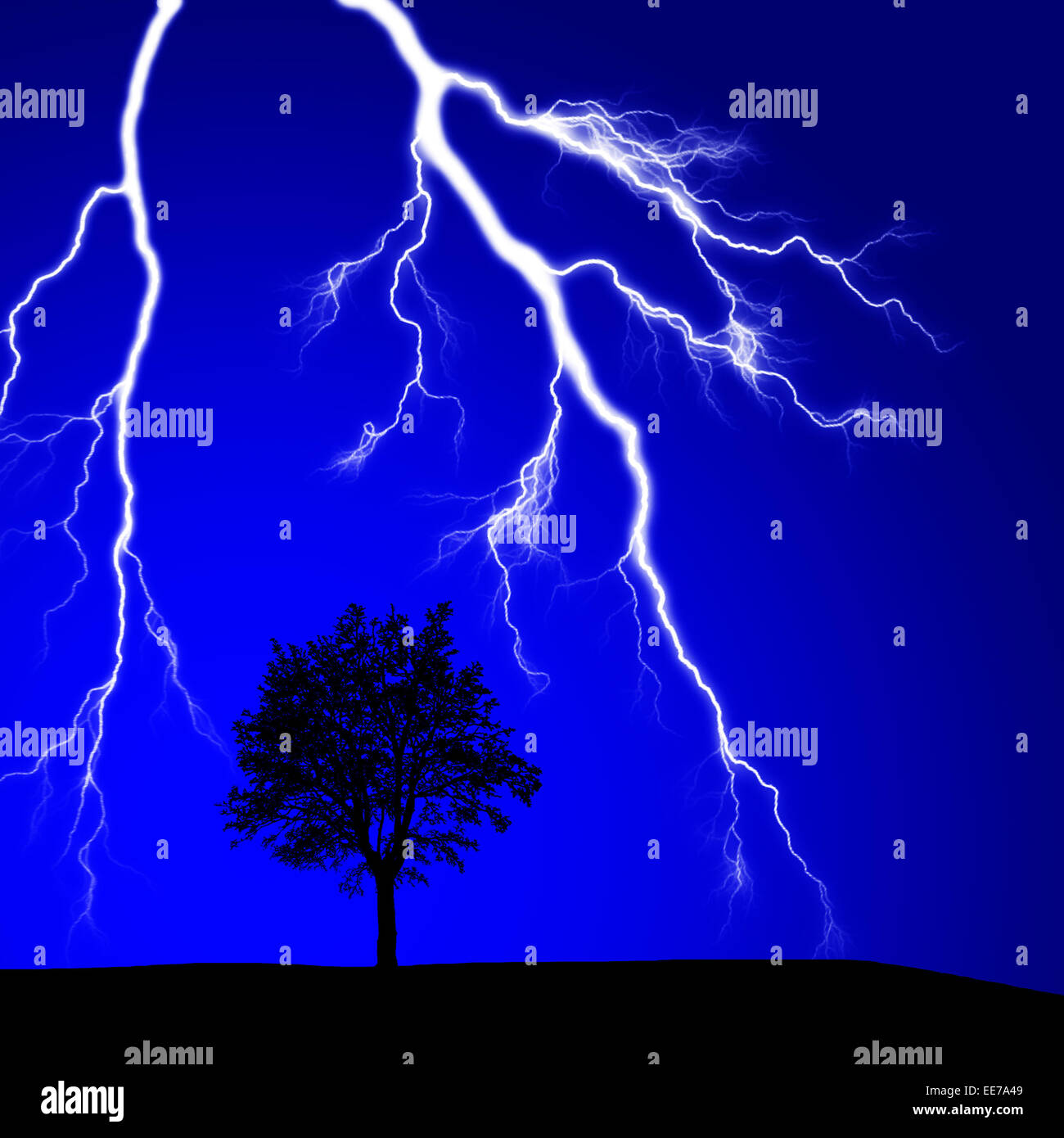 Pure energy and electricity with blue background symbolizing power ...