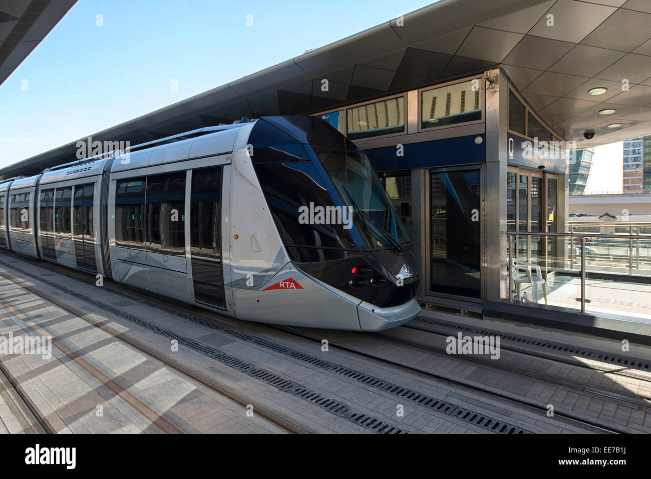 Dubai Tram at Station, UAE Stock Photo - Alamy