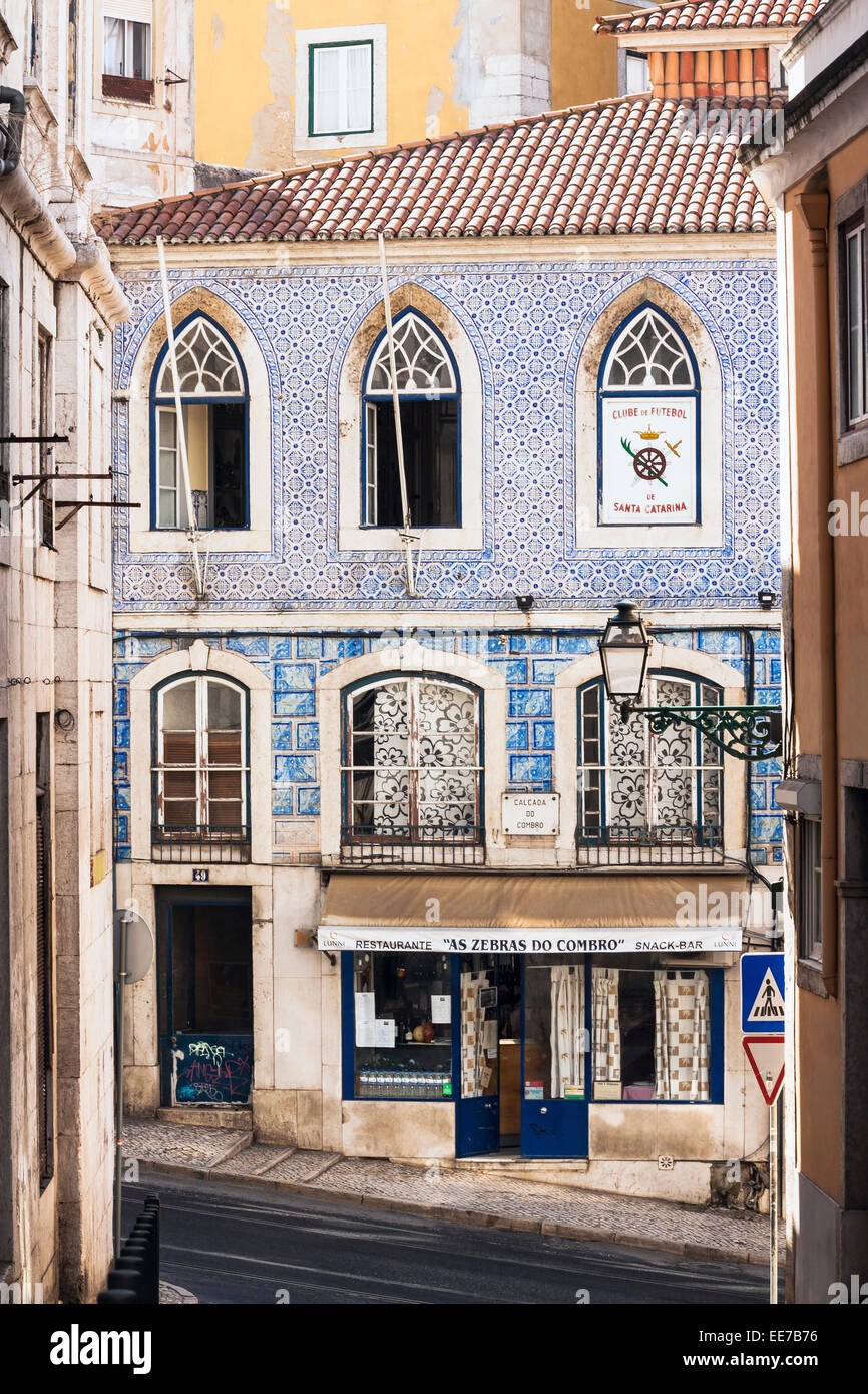 Old, colorful, typical building in Lisbon Portugal Stock Photo - Alamy