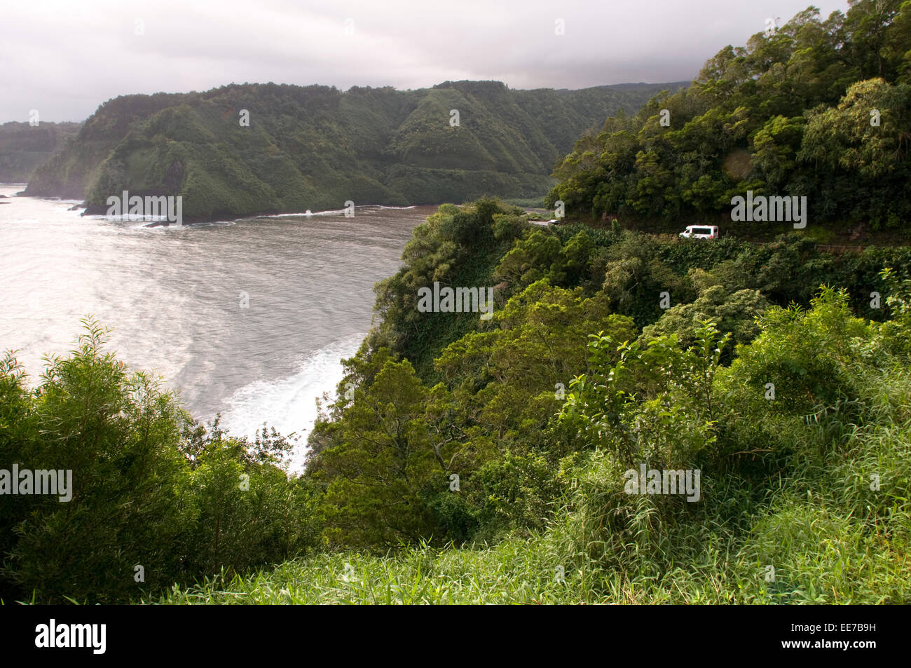 Cliffs on the road to Hana. Maui. Hawaii. Pacific Ocean overlook as ...