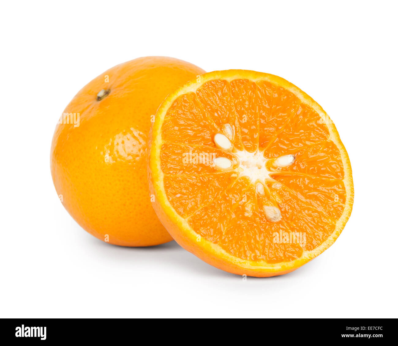 Fresh mandarin on white background Stock Photo - Alamy