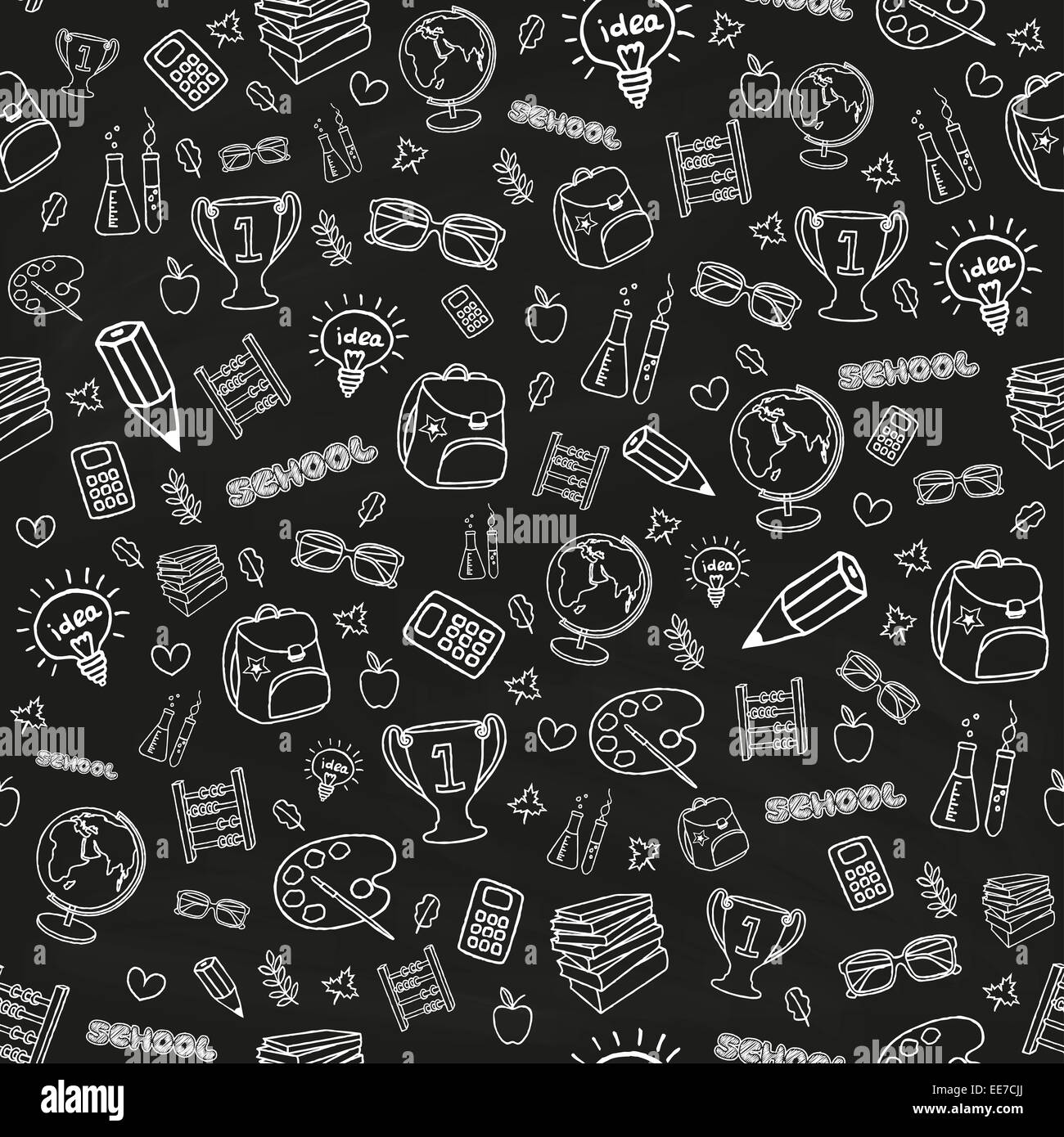 Hand drawn seamless school background Stock Photo - Alamy