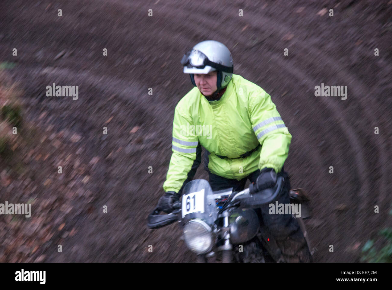 Motorcycle competitors on the Fingle Section of the 2013 Exeter Trial ...