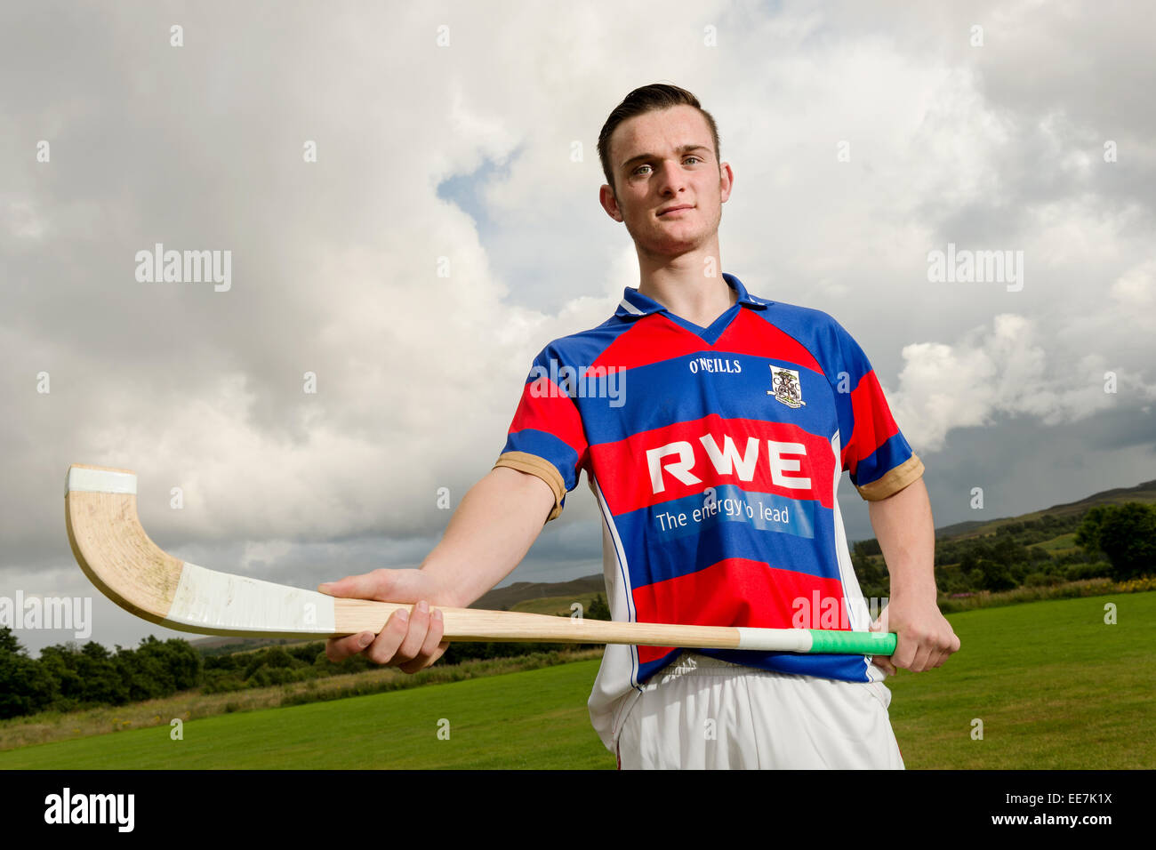 Kingussie shinty player Savio Genini pictured during the 2014 season ...