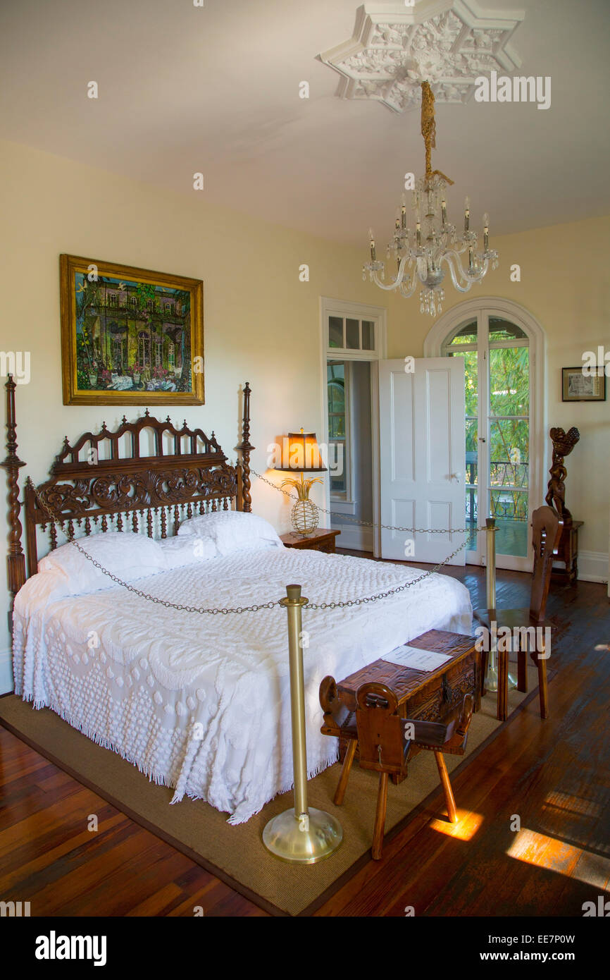 Ernest Hemingway's bedroom in his home, Key West, Florida, USA Stock ...