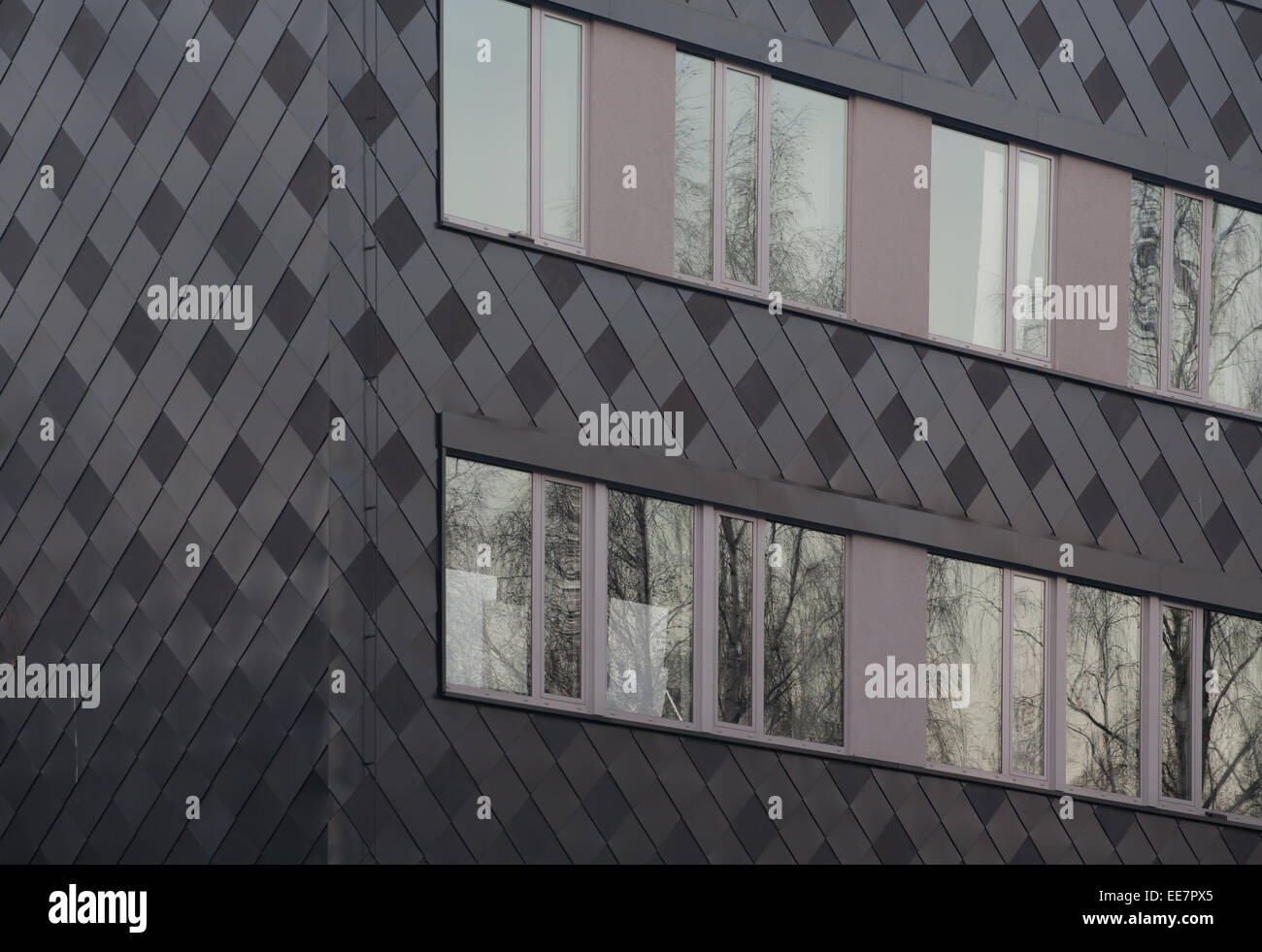 Window. Metal tiles. Part of the facade of the building Stock Photo - Alamy