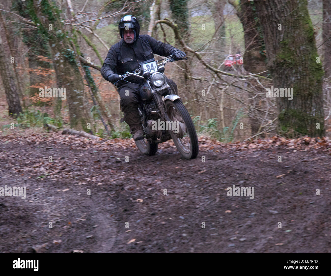 Motorcycle competitors on the Fingle Section of the 2013 Exeter Trial ...