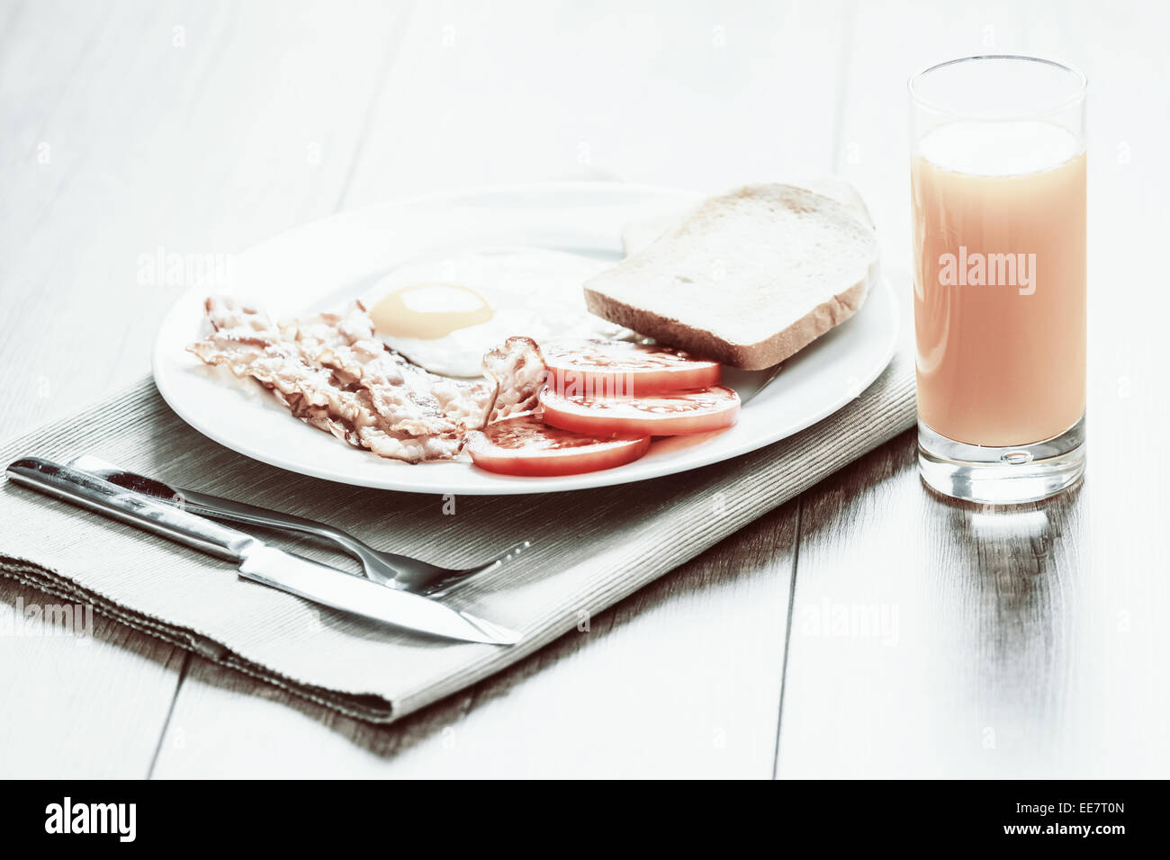 Retro Photo Of English Breakfast Stock Photo - Alamy