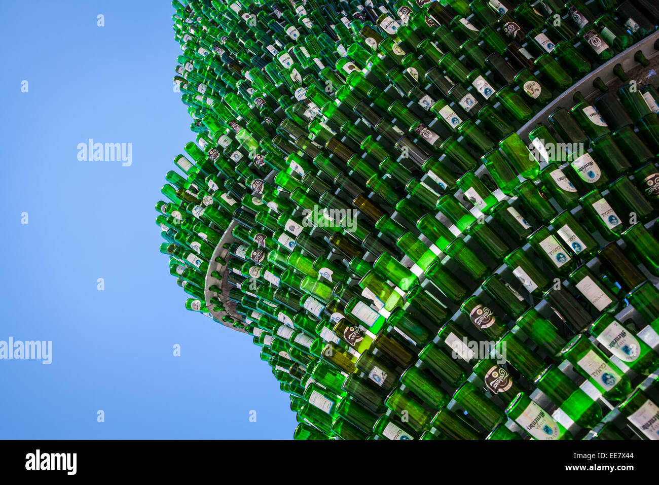 Cider bottles tower in Gijon, Asturias, Spain Stock Photo - Alamy