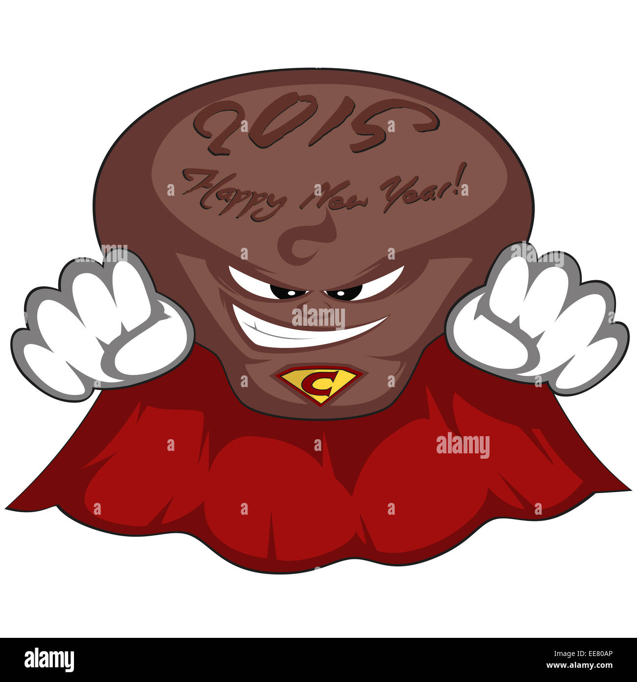 Super Cork is flying towards you in superhero costume (with "2015 Happy ...