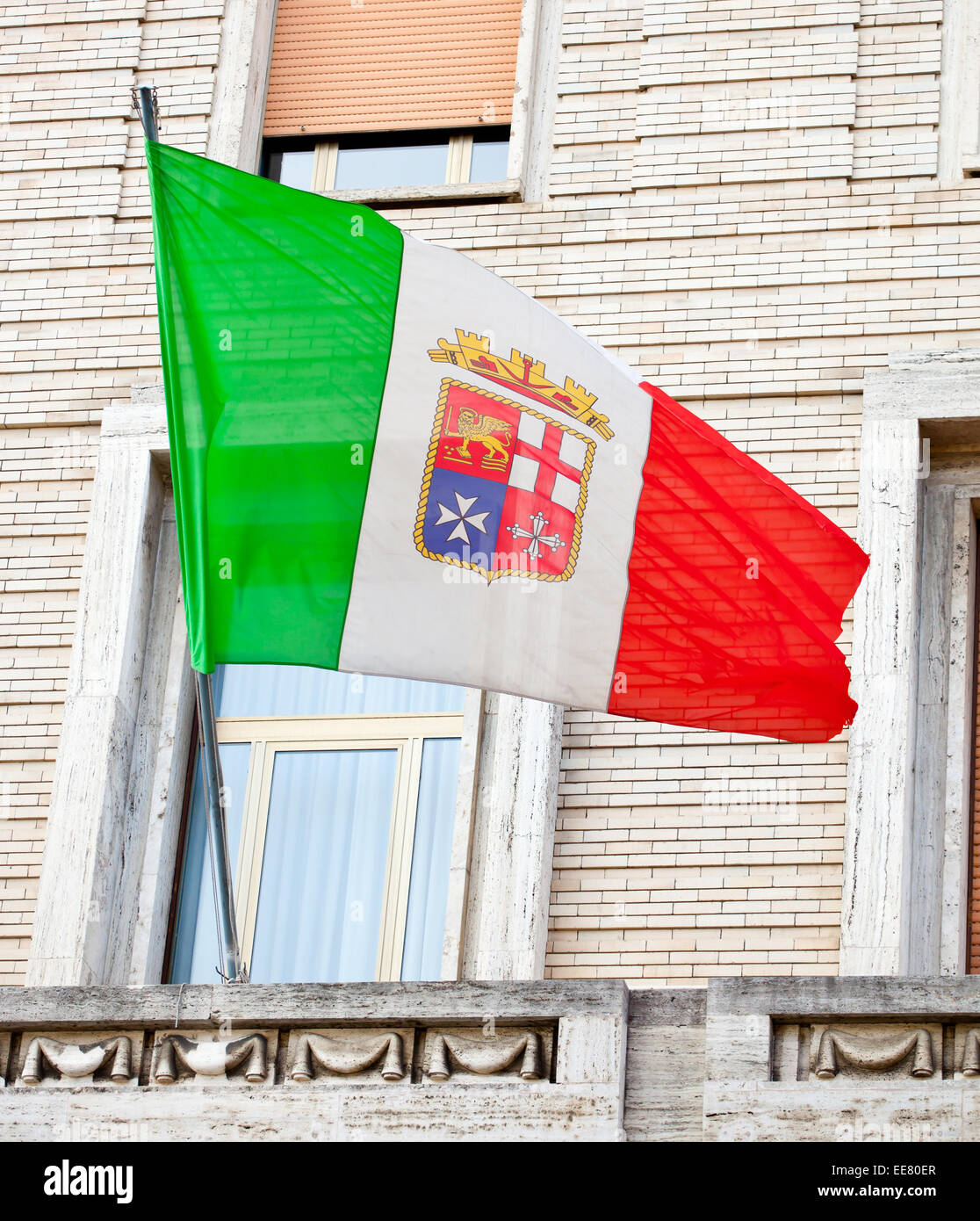 Italian Nautical Flag in Naples Stock Photo - Alamy