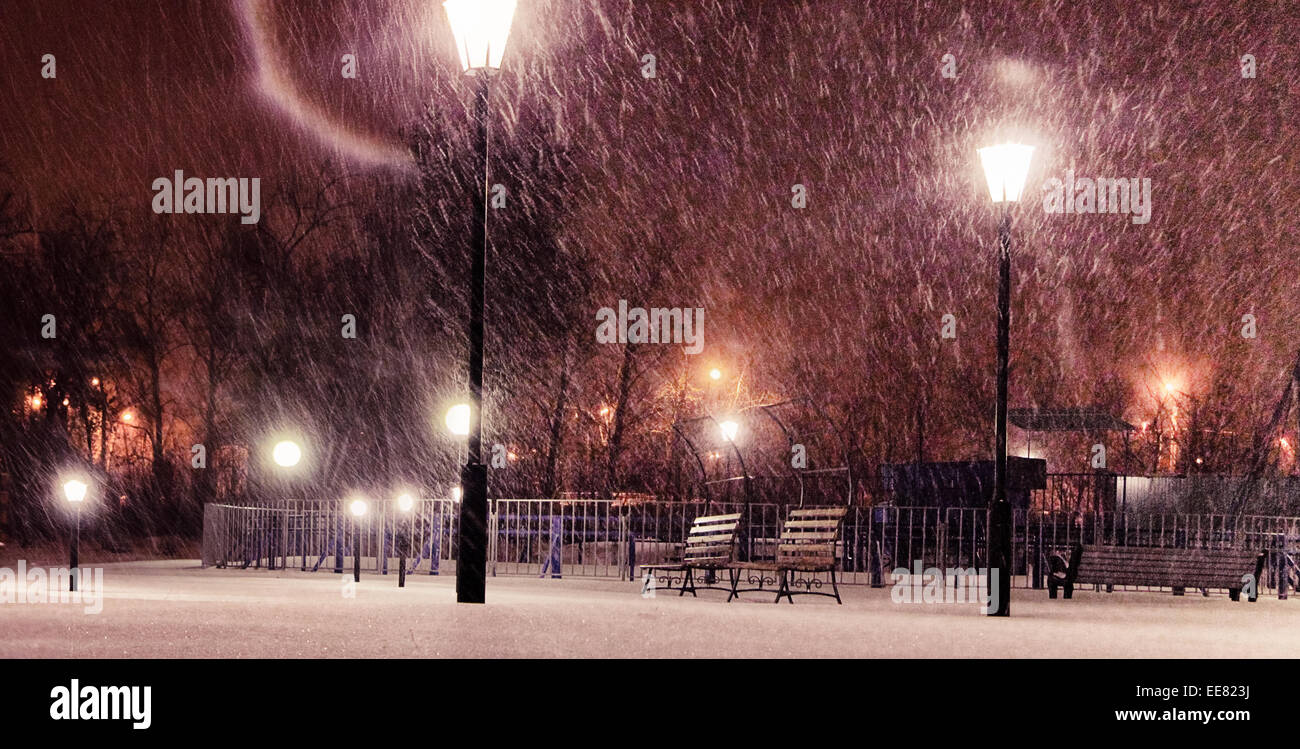 Park in winter Stock Photo - Alamy