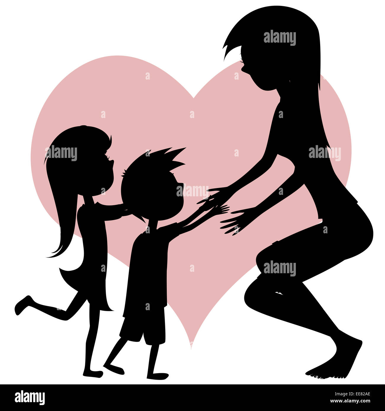 Mother girl hug arm Cut Out Stock Images & Pictures - Alamy