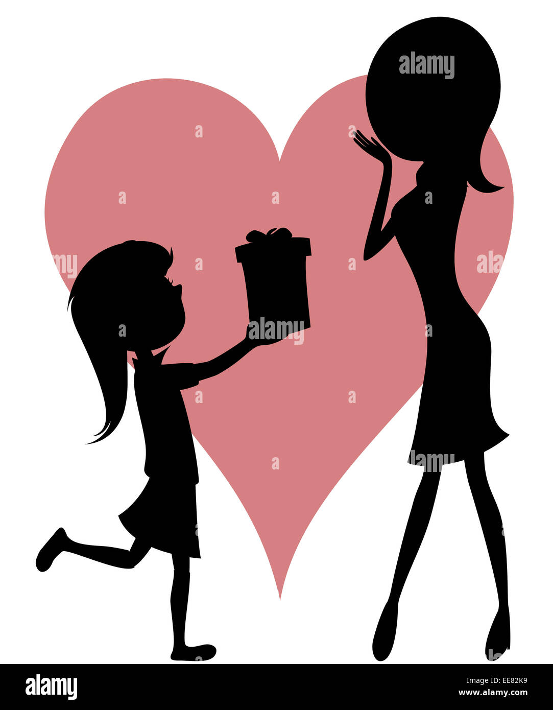 Surprise Mom Cartoon Style Art Black Stock Photos & Surprise Mom ...