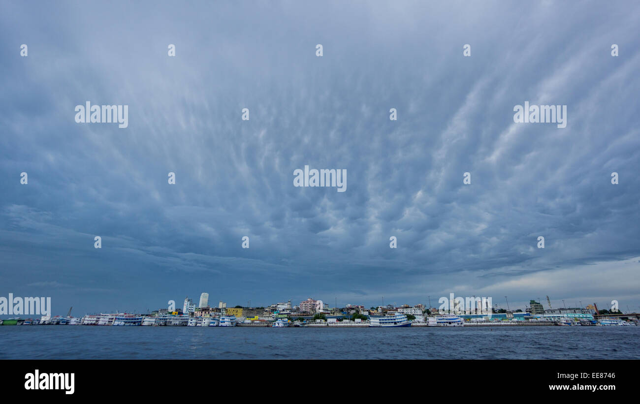 Ultra wide angle of Manaus with cloudy sky, Amazon Stock Photo - Alamy