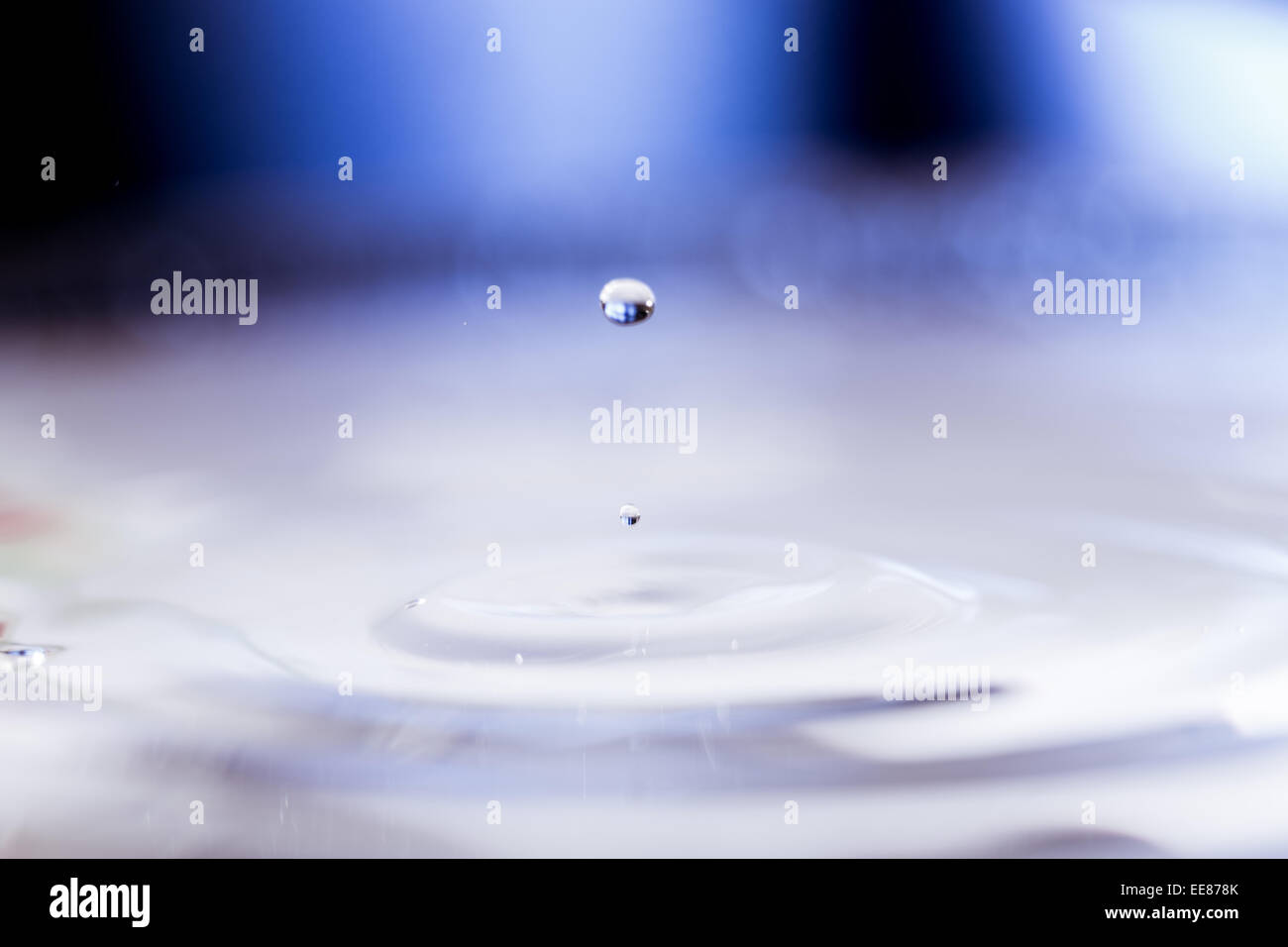 The blue drops of water Stock Photo - Alamy