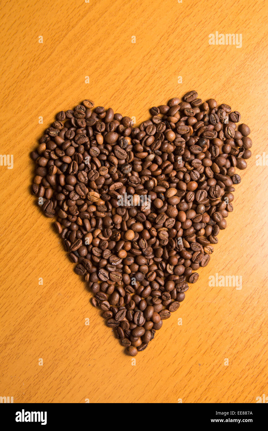 heart with coffee beans Stock Photo - Alamy