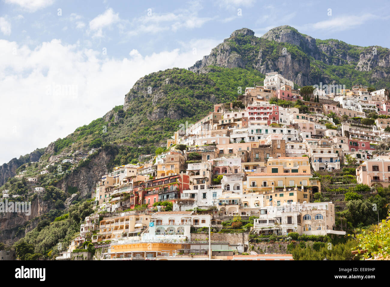 View of Positano. Positano is a small picturesque town on the famous ...
