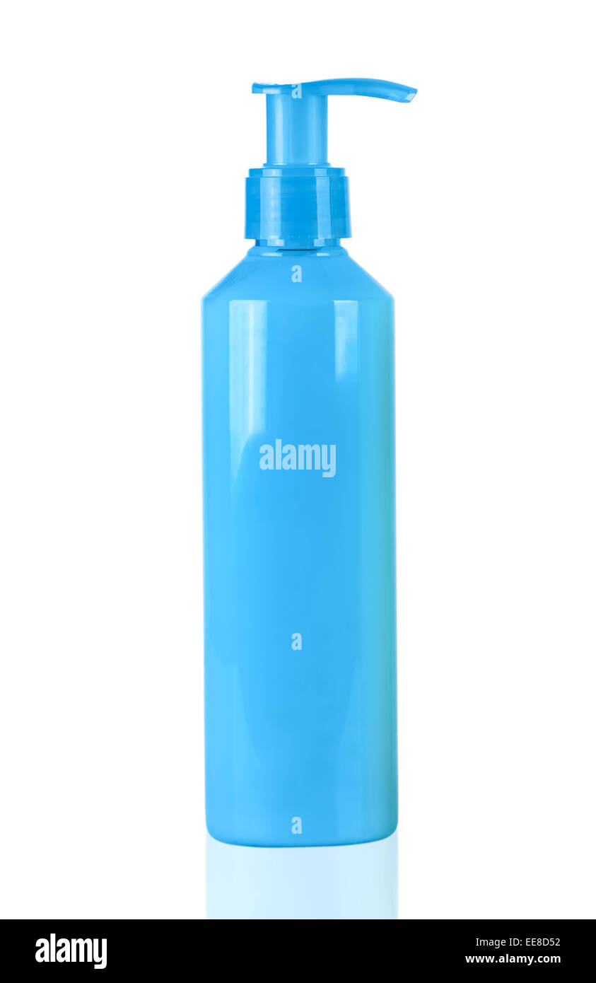 Blue neon lotion bottle with dispenser pump Stock Photo - Alamy