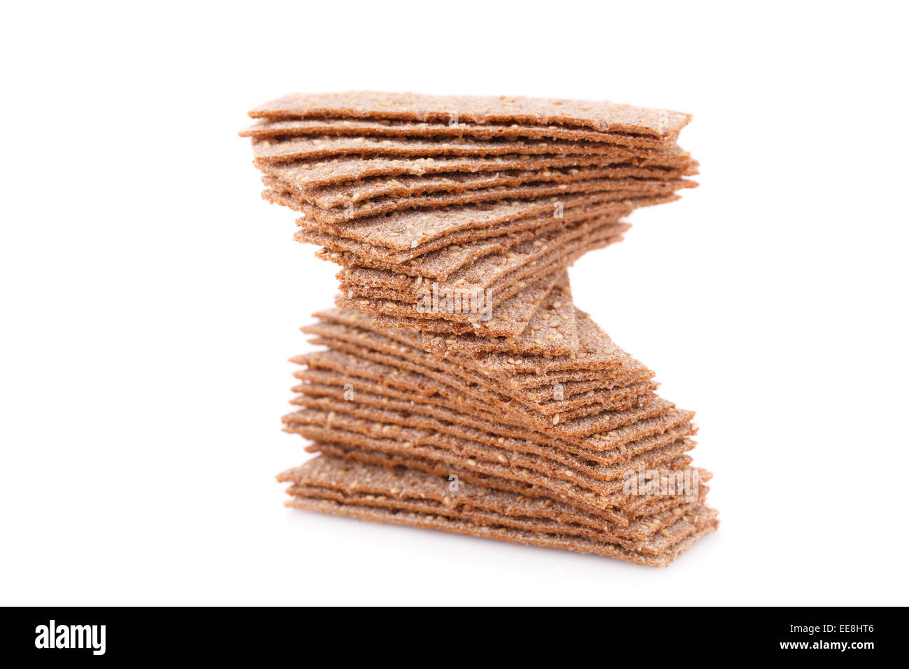 Crackers stack isolated on white background Stock Photo - Alamy