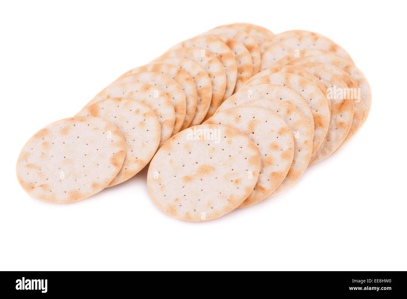 Pile of crackers isolated on white background Stock Photo - Alamy