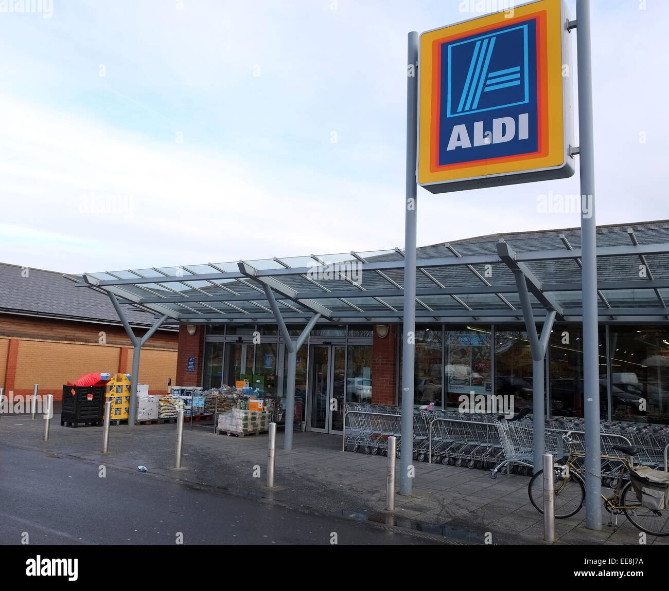 The Aldi store in Bradley Stoke a suburb in the North of Bristol, now a ...