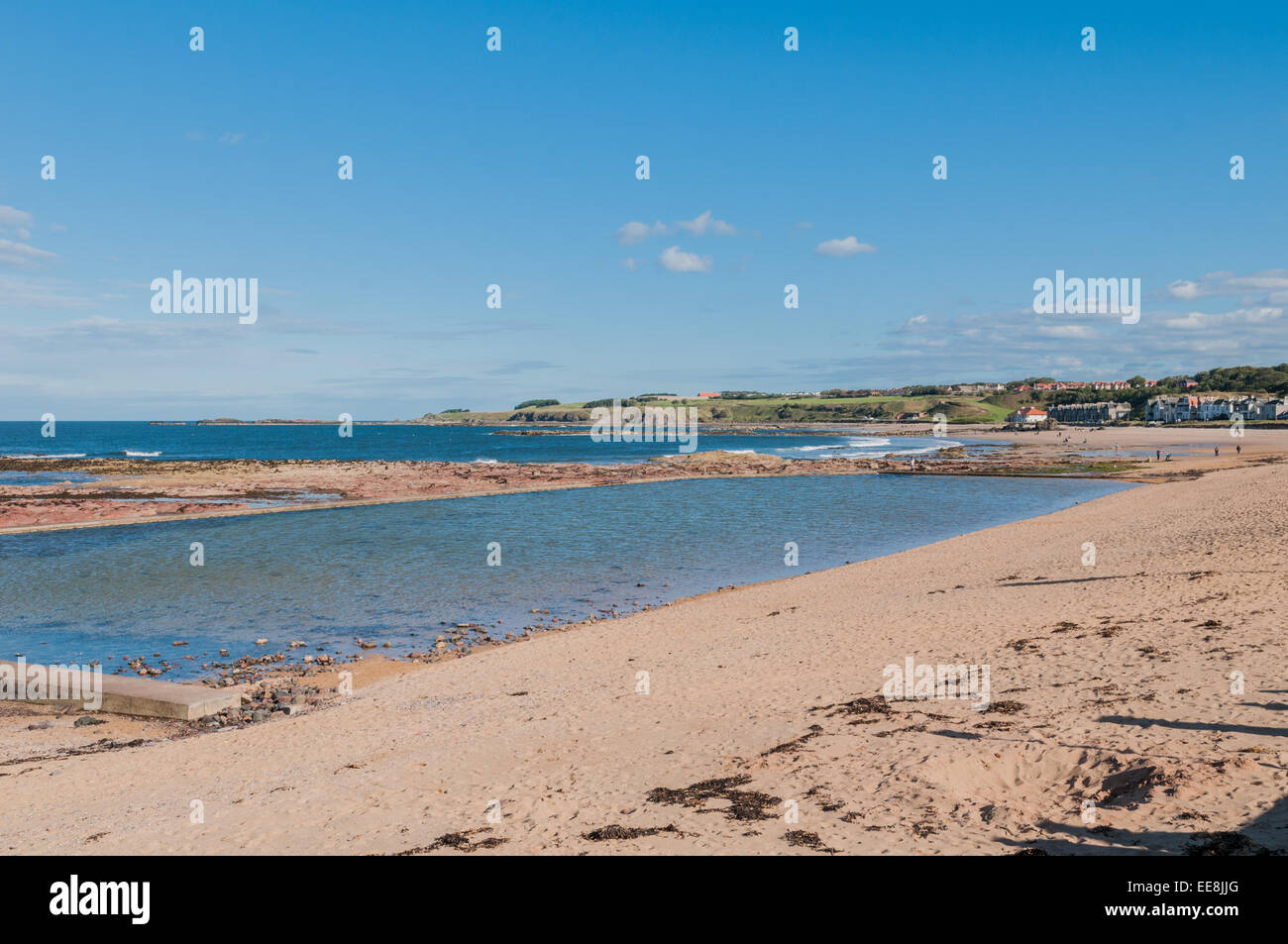 The beach North Berwick East Lothian Scotland looking over North Sea ...