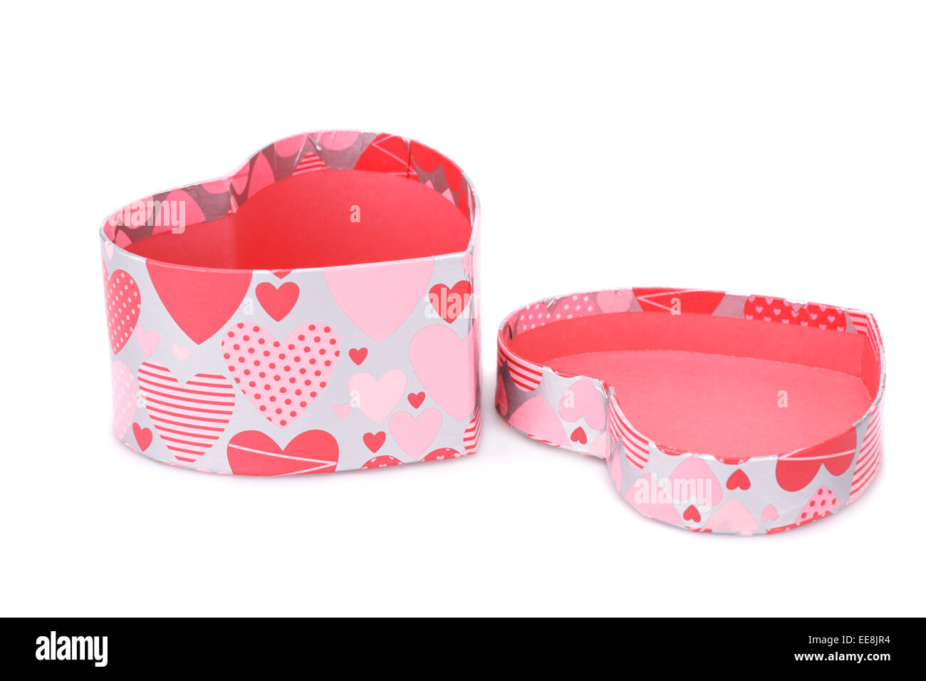 Gift box with hearts isolated on white background Stock Photo - Alamy