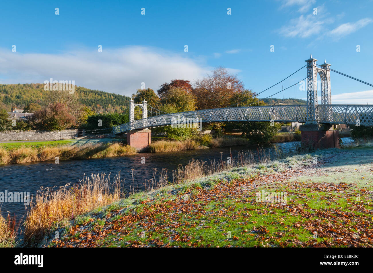 Suspension bridge over the River Tweed Peebles Scottish Borders ...