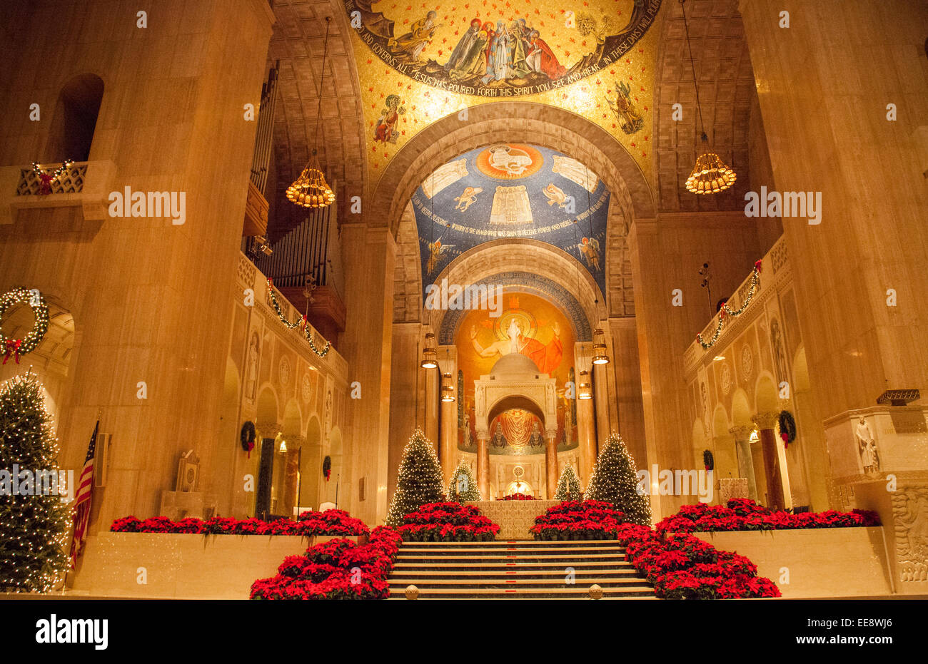 Interior architecture of The Basilica of the National Shrine of the ...