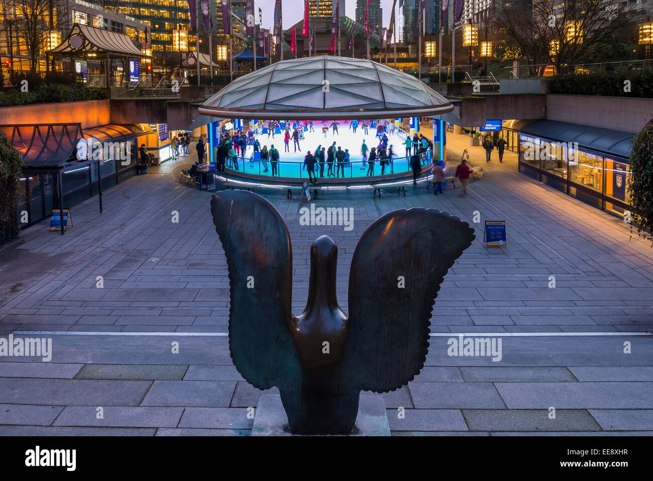 Ice skating rink, Robson Square, Vancouver, British Columbia, Canada ...