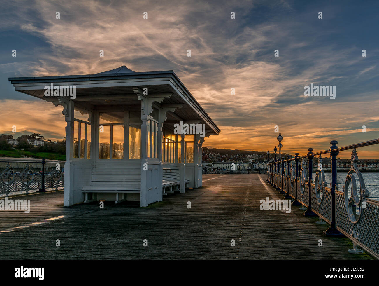 Pier at Sunset, Swanage, Dorset Stock Photo - Alamy