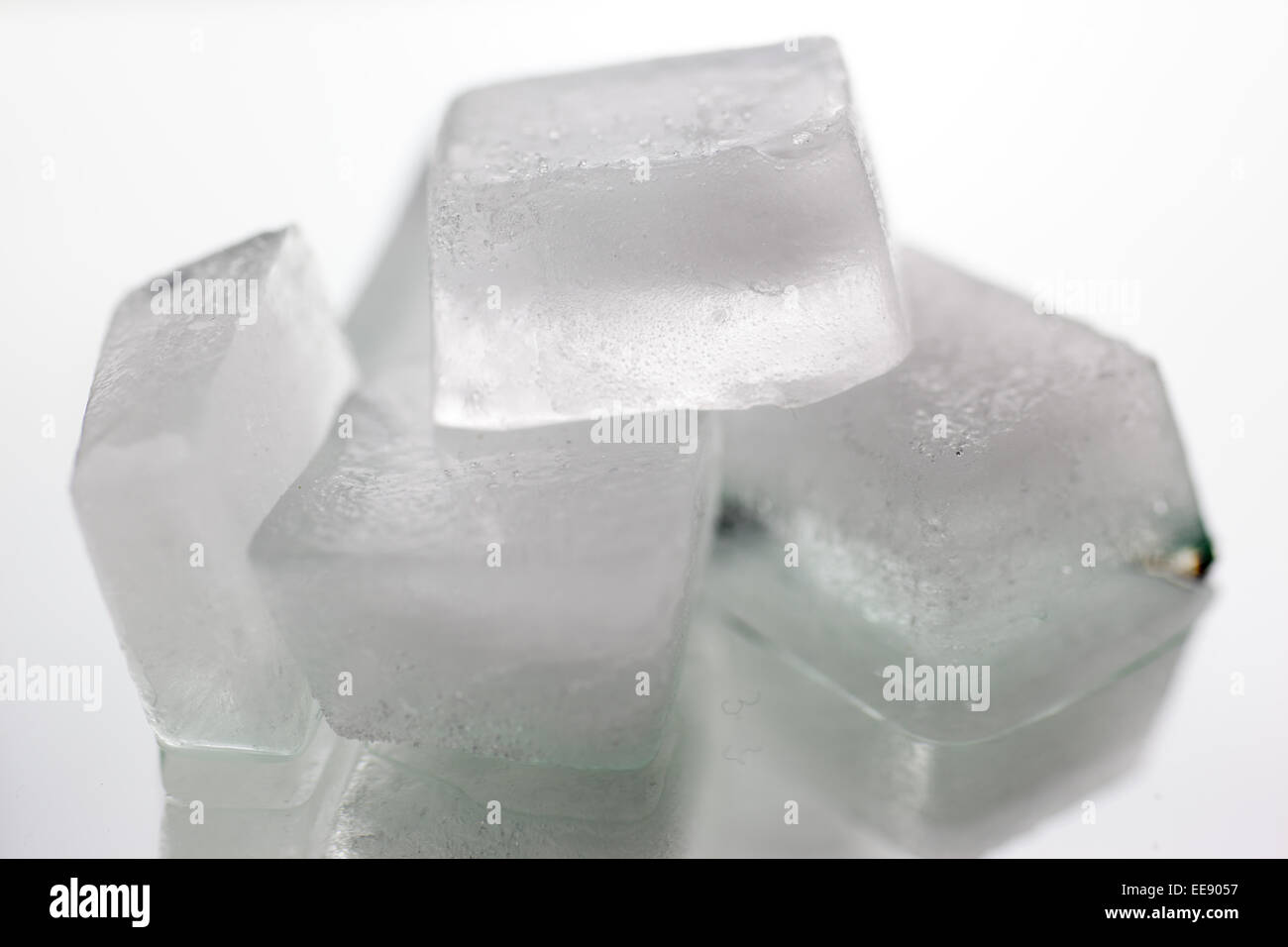 Ice cubes on a glass surface Stock Photo - Alamy