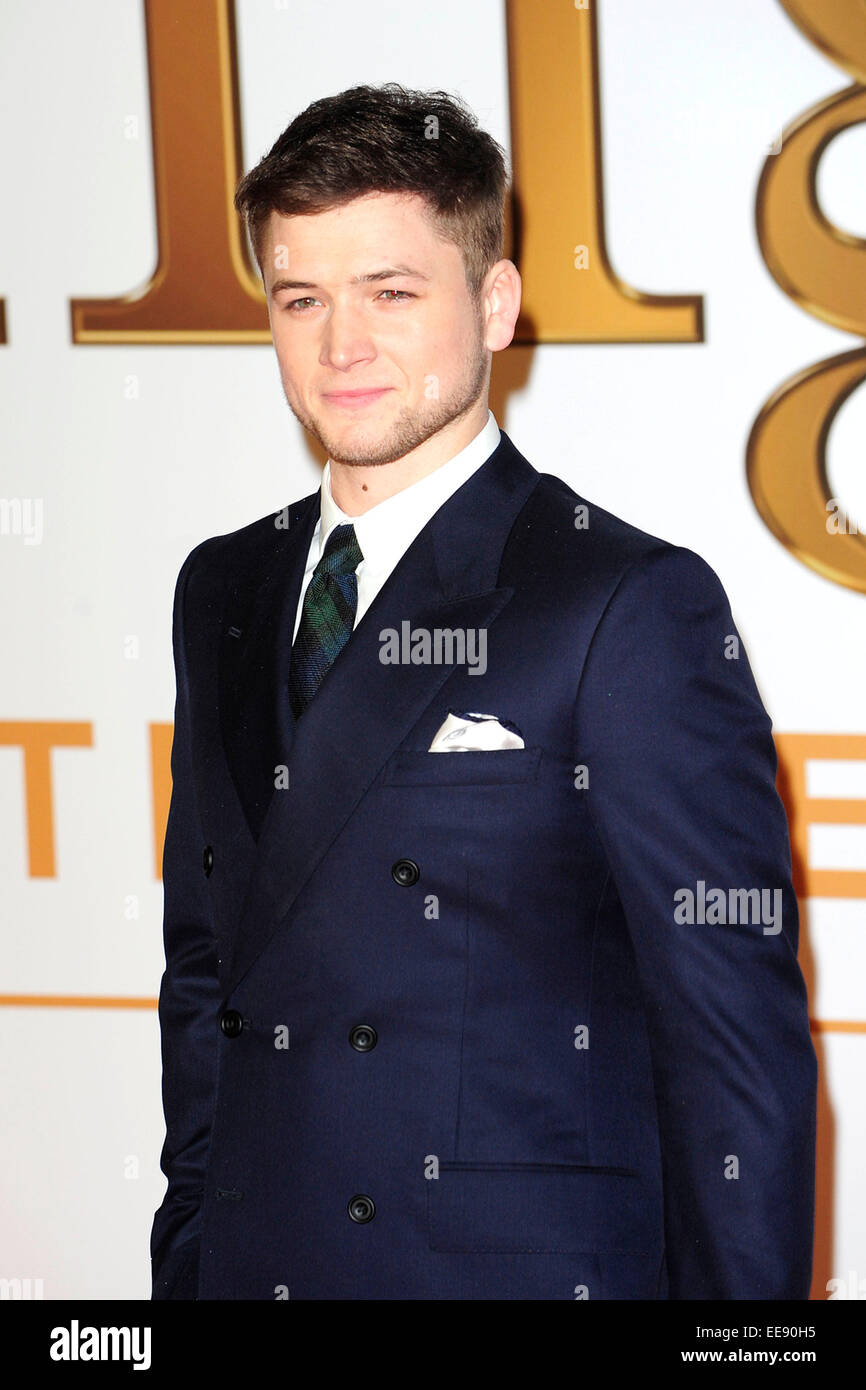 London, UK. 14th January, 2015. Tarin Egerton attend World Premiere of ...