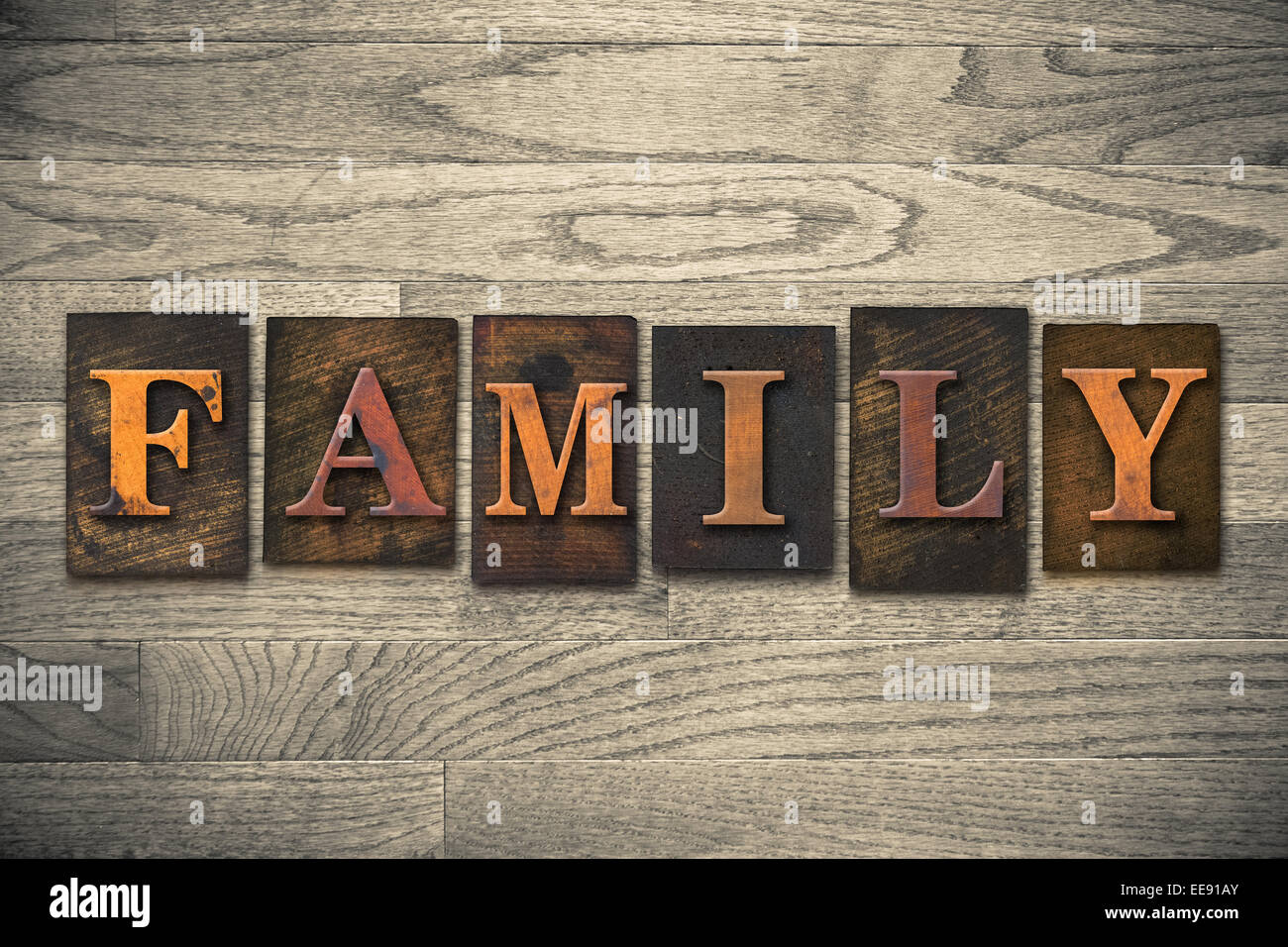 Word family written in vintage hi-res stock photography and images - Alamy