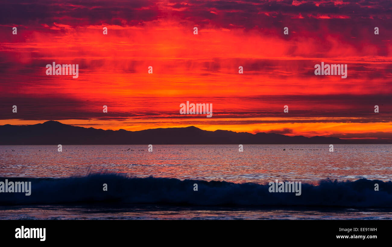 Sunset over Santa Cruz Island, Channel Islands National Park, Ventura ...