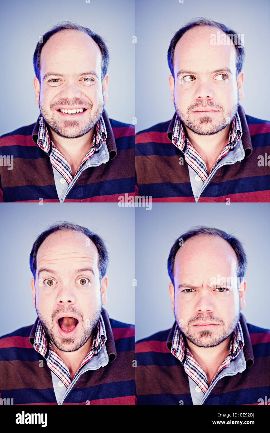 Different facial expressions of person hi-res stock photography and ...
