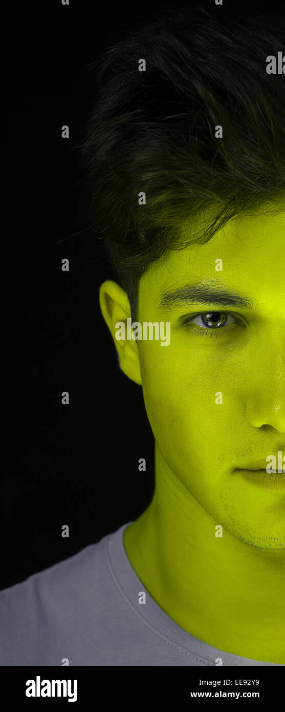 green skin man face Stock Photo - Alamy