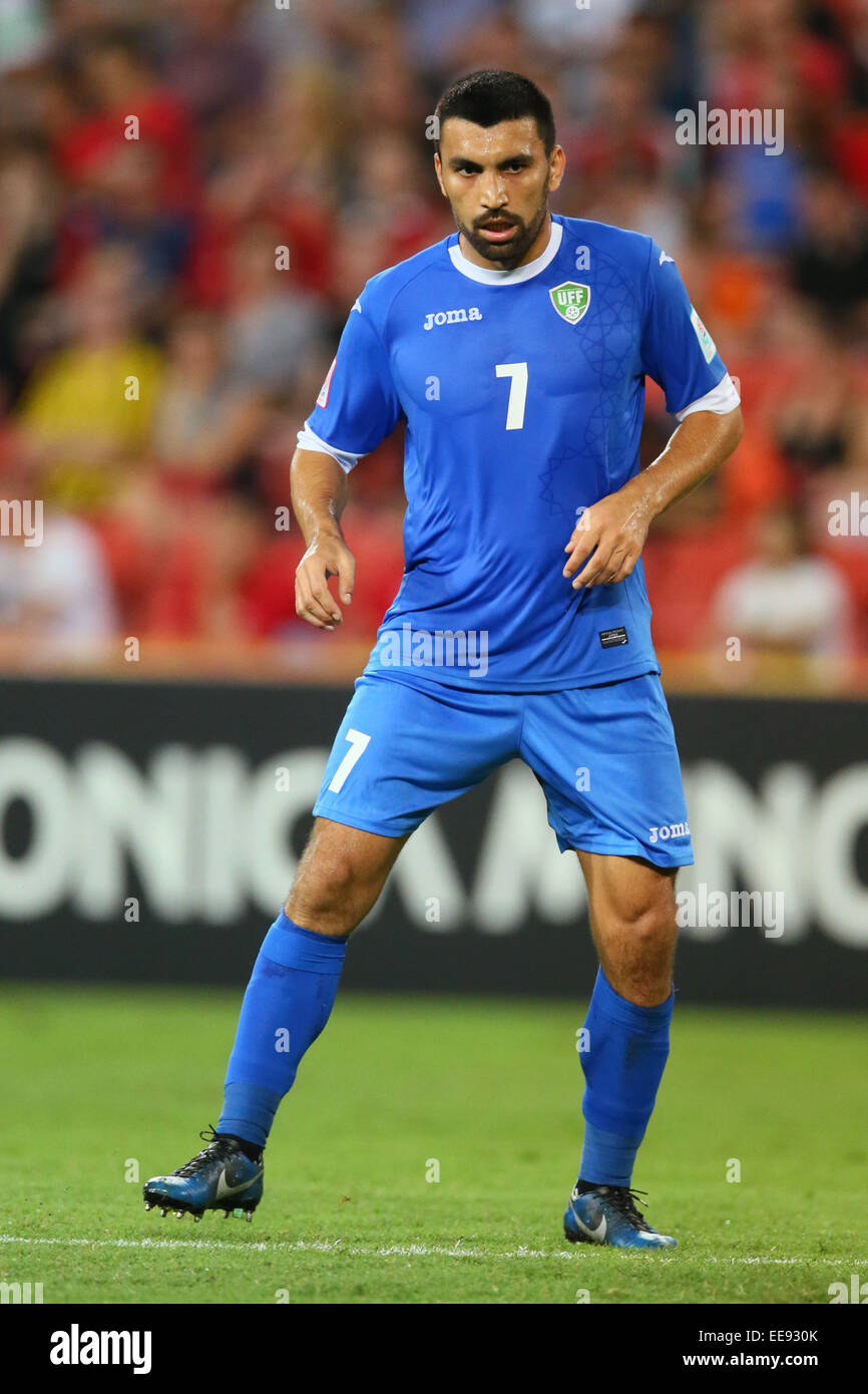 Brisbane, Australia. 14th Jan, 2015. Azizbek Haydarov (UZB) Football ...
