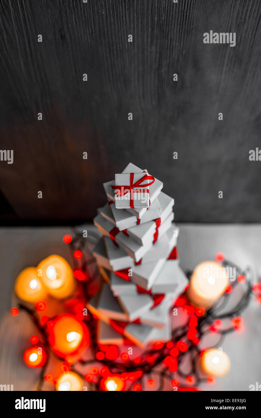 Boxes stacked tower gifts hi-res stock photography and images - Alamy