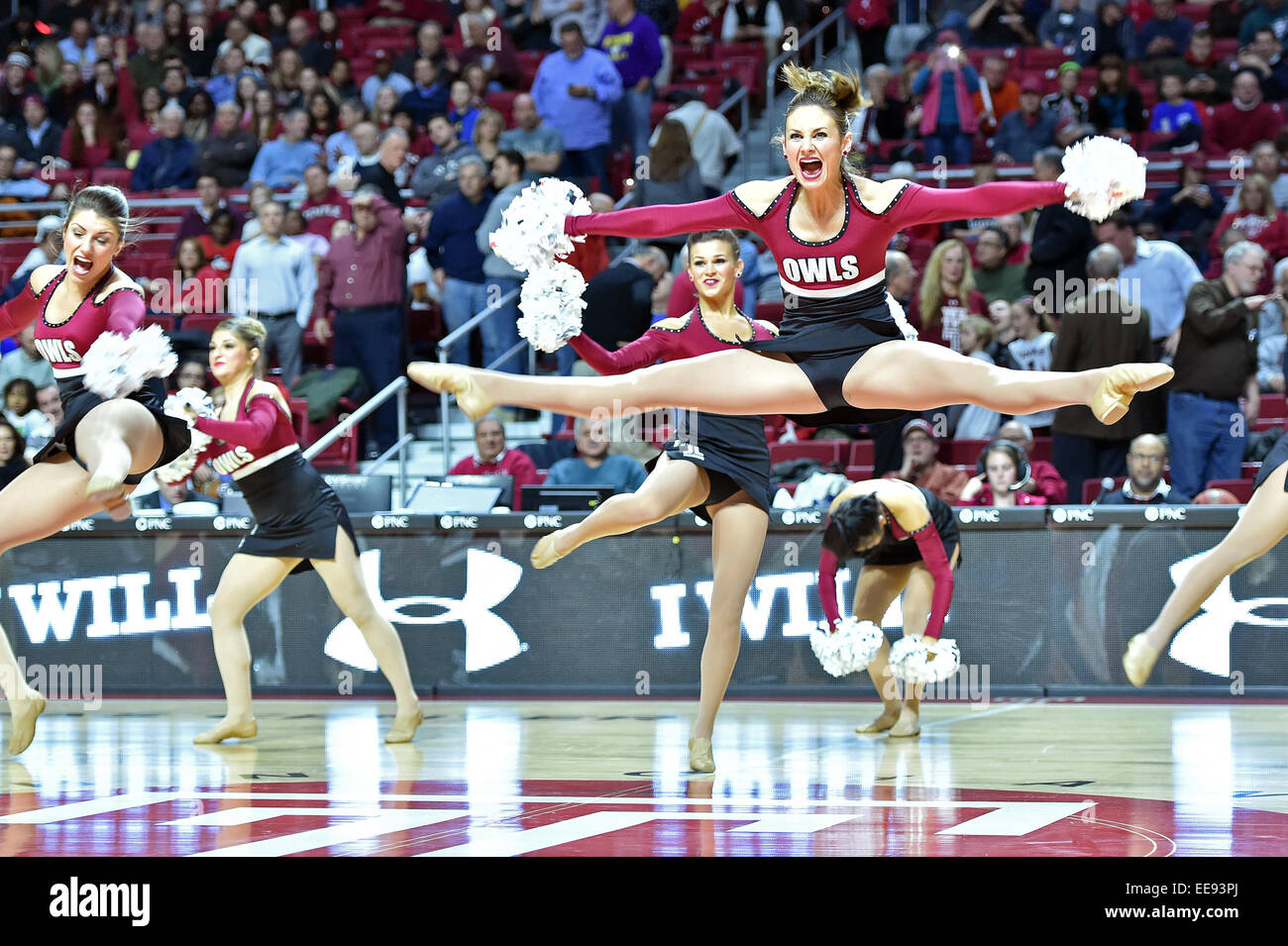 Philadelphia, PA, US. 14th Jan, 2015. The Temple Diamond Gems dance ...