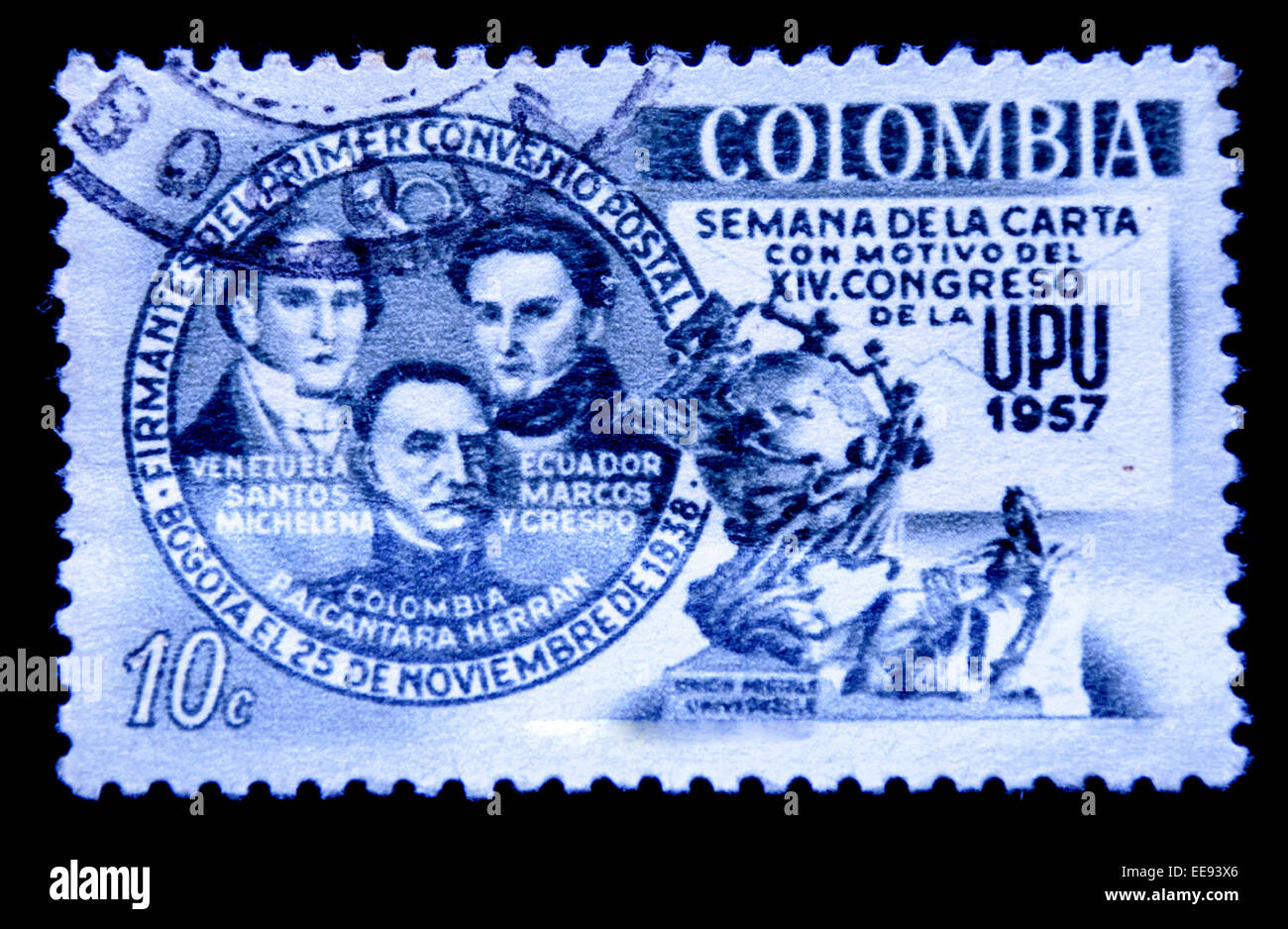 postage stamp columbia Stock Photo - Alamy