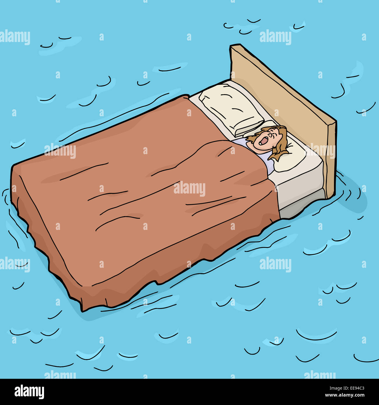 Single hand drawn cartoon bed hi-res stock photography and images - Alamy