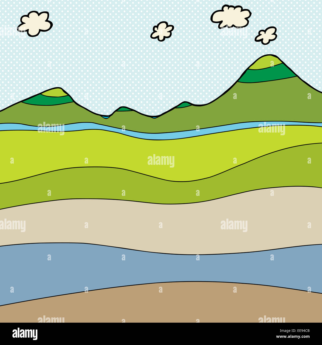 Blank water table mountain cross section drawing Stock Photo - Alamy