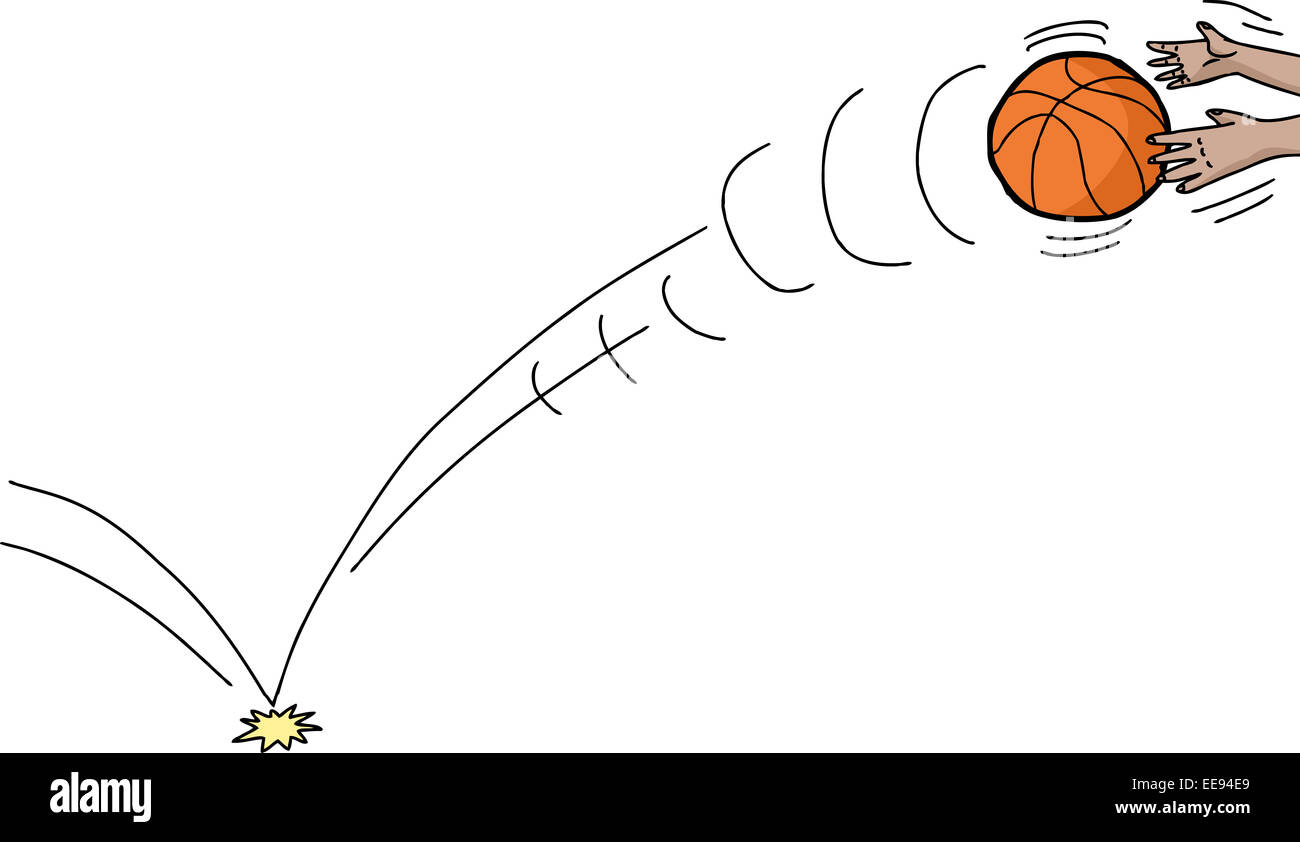 Cartoon of ball being passed to hands over white Stock Photo - Alamy