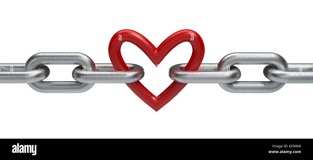 Chain with heart Stock Photo - Alamy