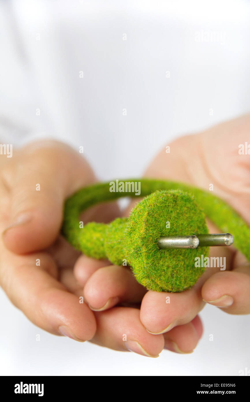 green electric plug Stock Photo - Alamy