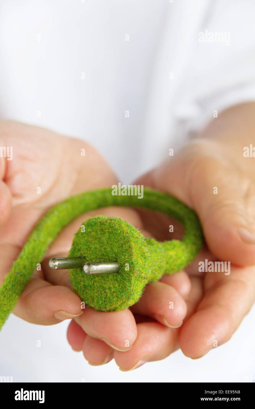 green electric plug Stock Photo - Alamy