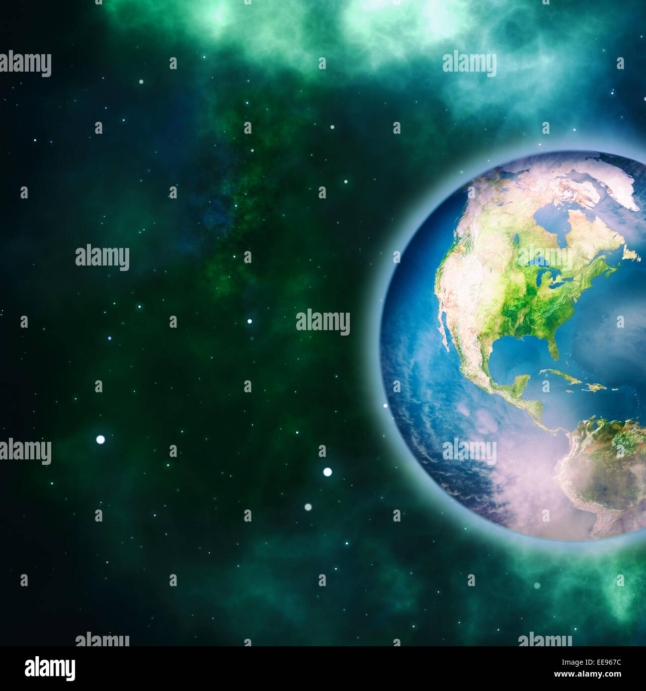 Earth planet, science and environmental backgrounds. NASA imagery used ...